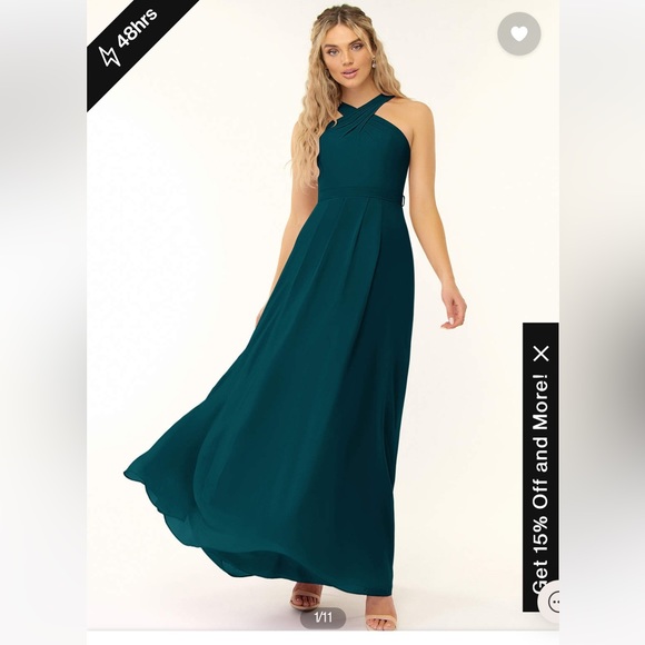 Azazie | Dresses | Azazie Dixie Size A4 Pine | Poshmark